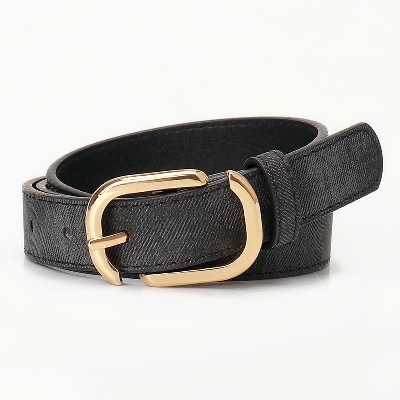Fashion New Female Belt Alloy Golden Buckle Soft and Comfortable Jeans ...