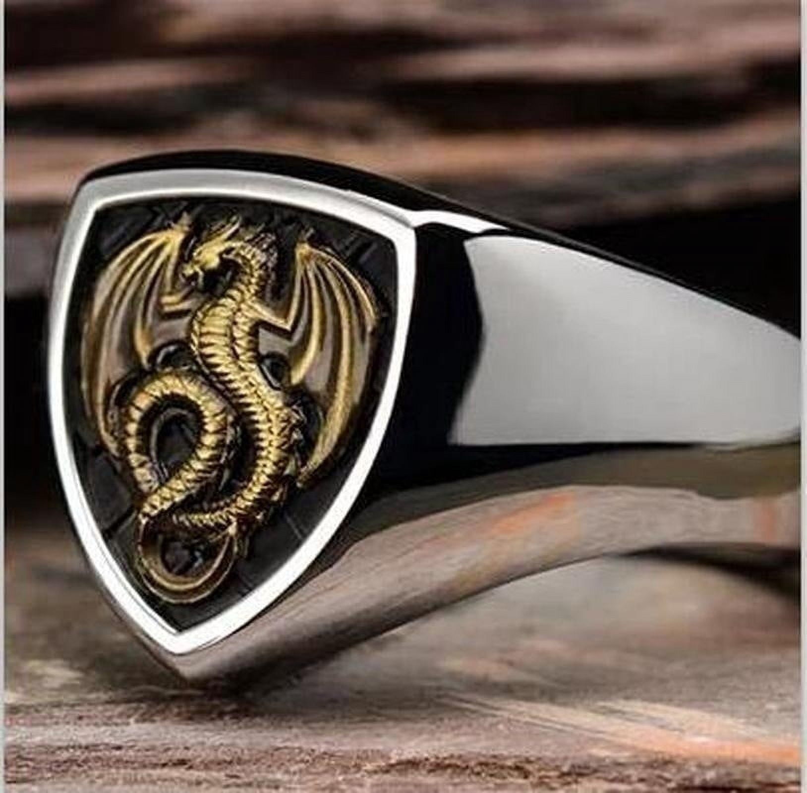 Unisex Dragon Ring Animal Zodiac Fashion Ring Alloy Statement Ring Gold ...
