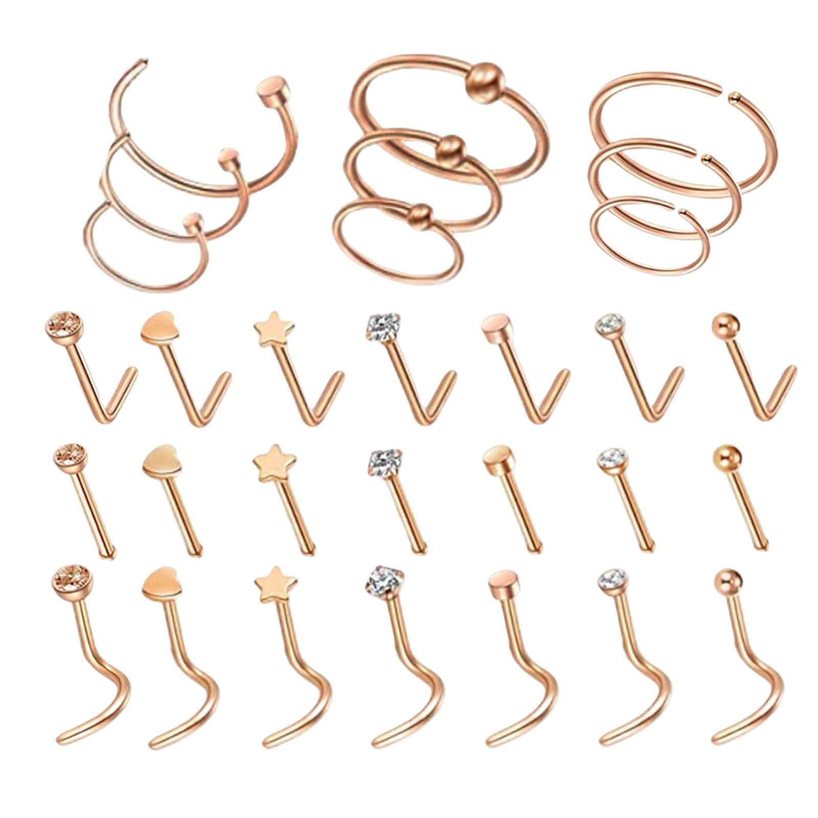 Fashion Nose s Set Nose Hoops Screw Stainless - Walmart.com