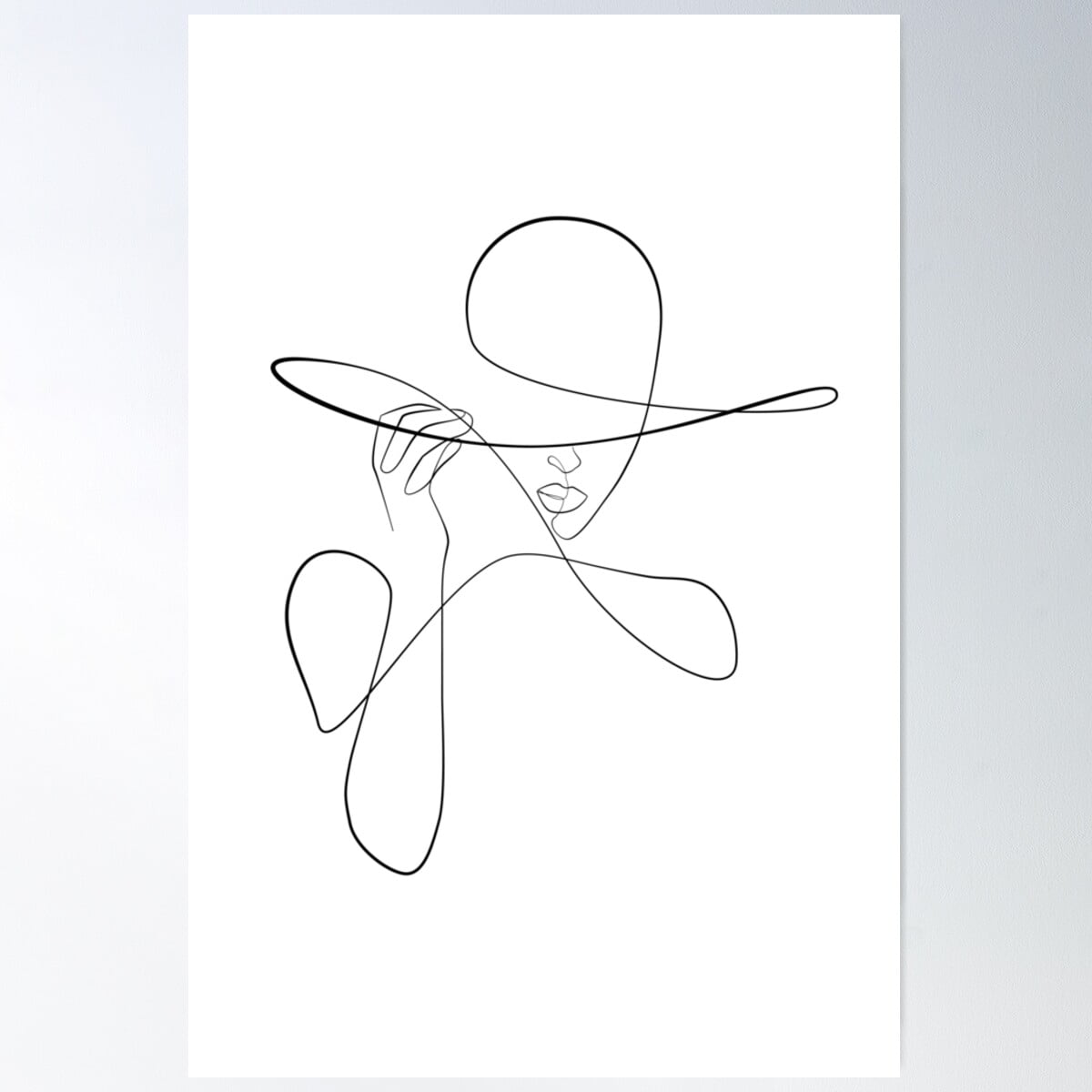 Fashion One Line Drawing Poster Wall Art, Modern Wall Decor For Living ...