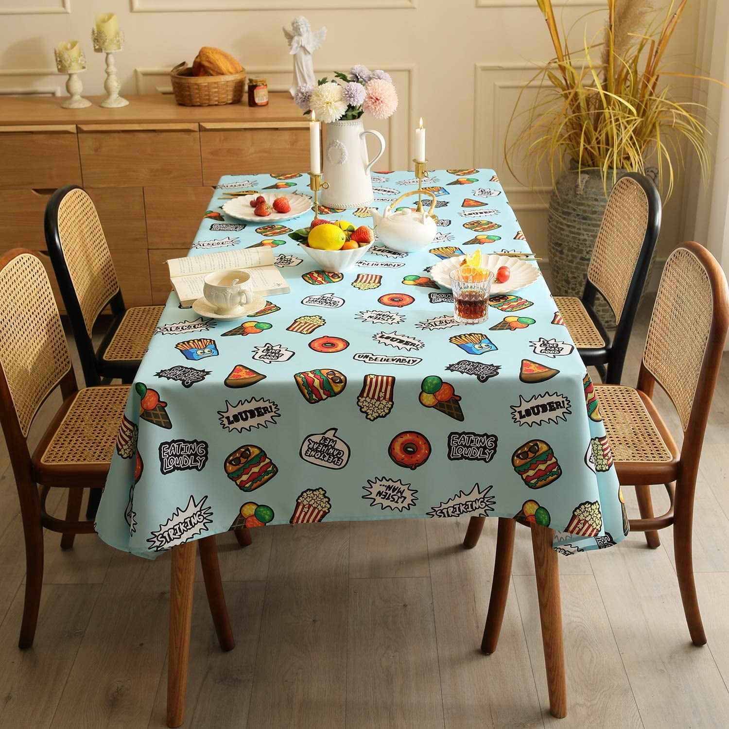 Fashion Orange Rectangular Tablecloth Restaurant ration Anti-Fouling ...