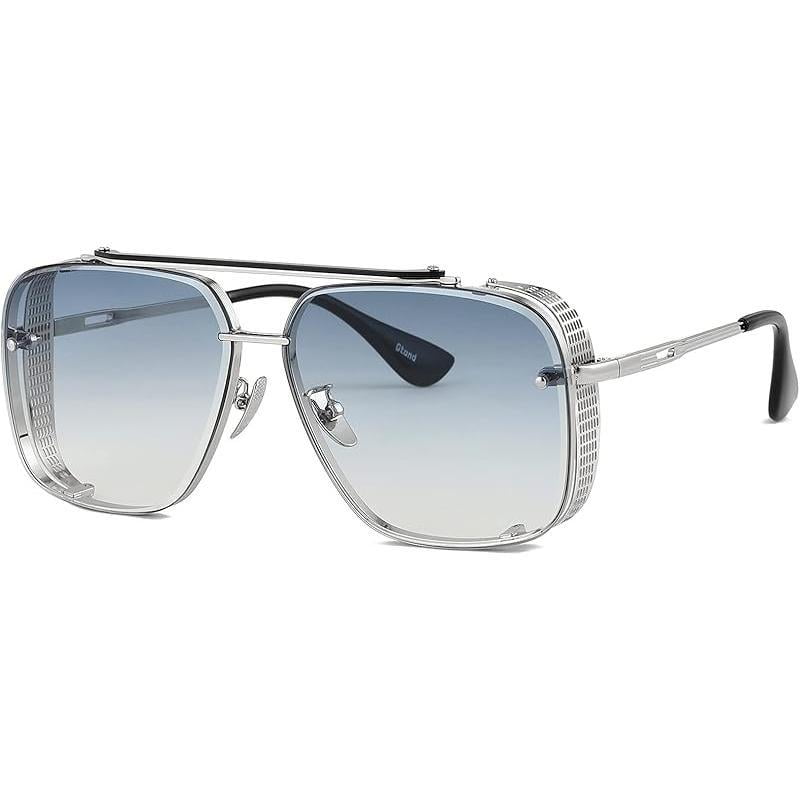 Fashion Oversized Square Aviator Gradient Sunglasses For Men Vintage ...