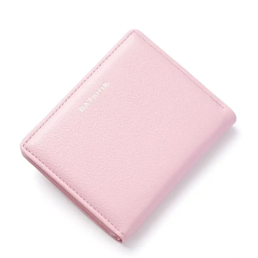 Fashion PU Leather Short Wallet Large Capacity Solid Color Card Holder ...