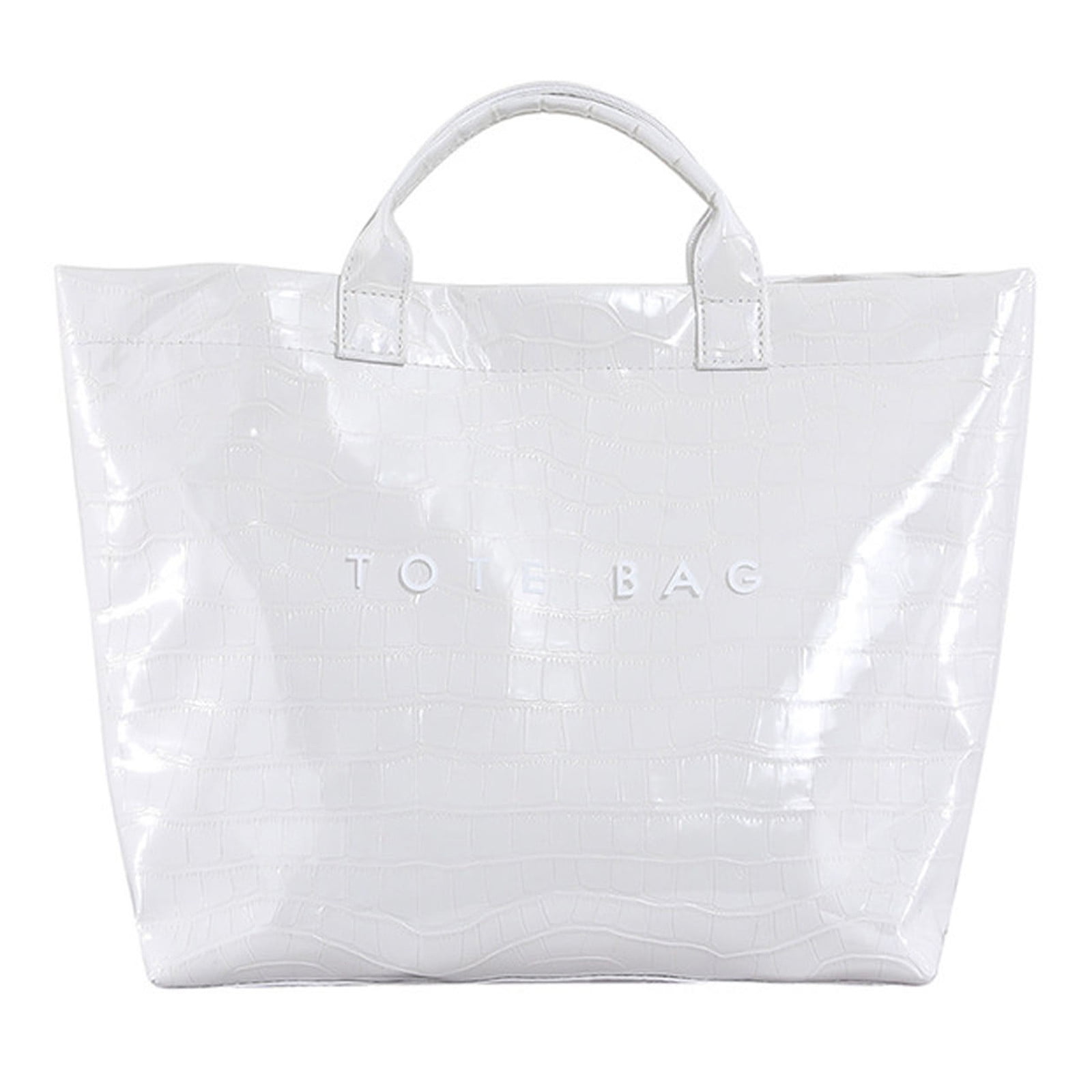 Fashion PVC Tote Bag for Women Large Plastic Tote Bag for Work Letter ...