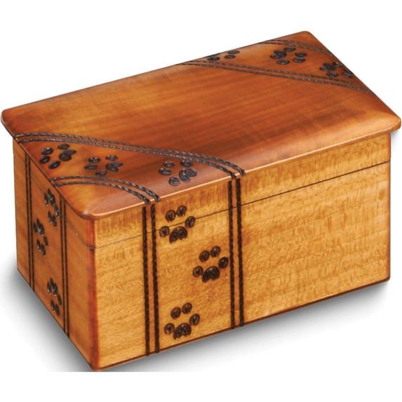 Fashion Paw Prints Remembrance Keepsake Wooden Box (6.5 X 4.1) Made In ...