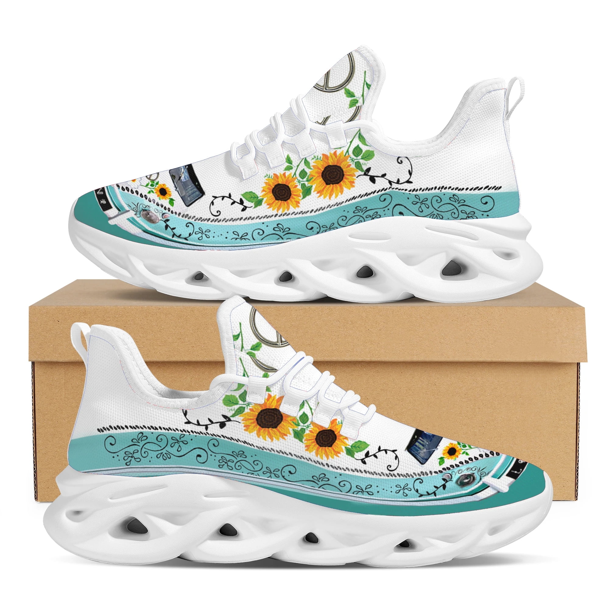 Fashion Peace Logo Design Sunflower Print Light Dirt Resistant Outdoor ...