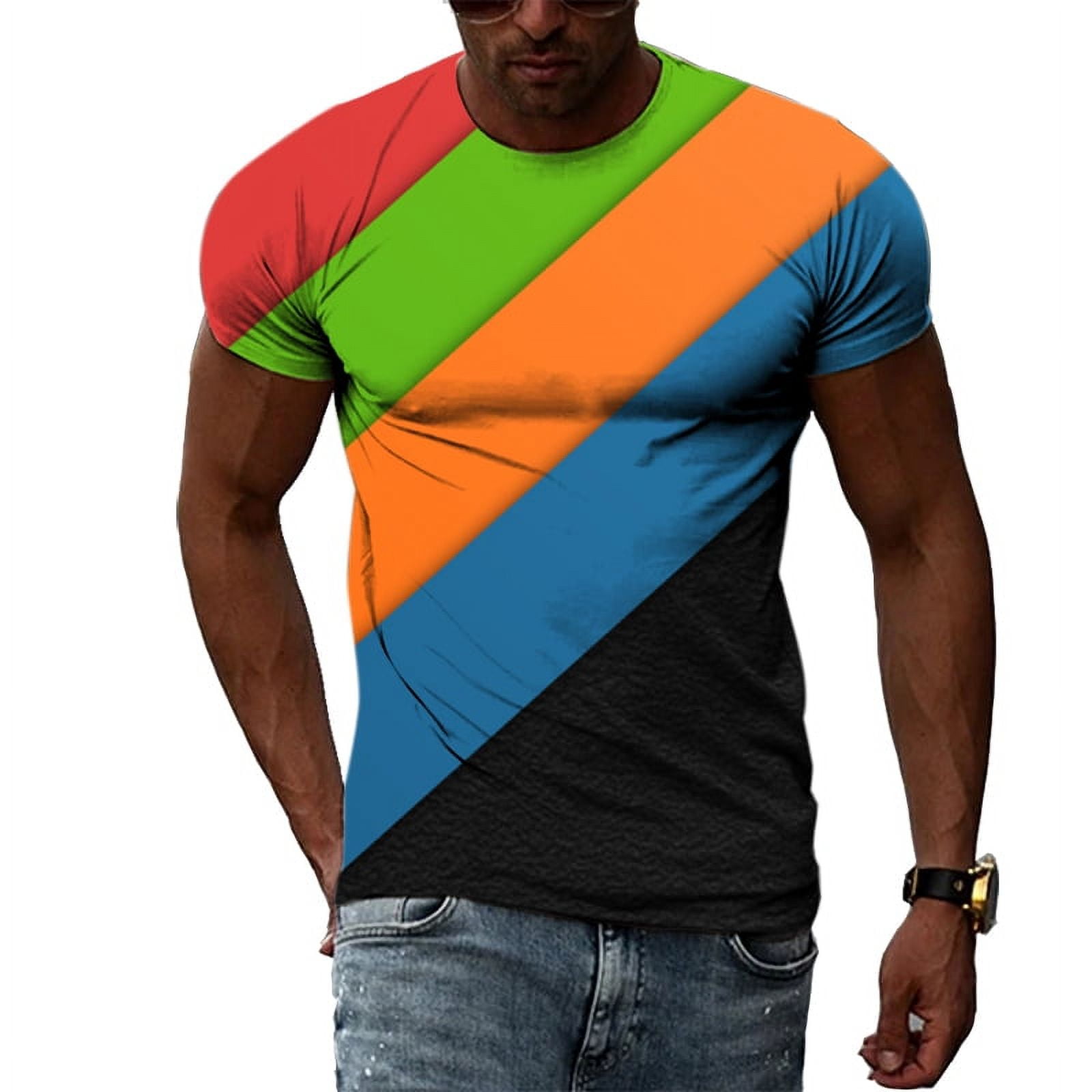Fashion Personality Abstract Geometry graphic t shirts For Men Summer ...
