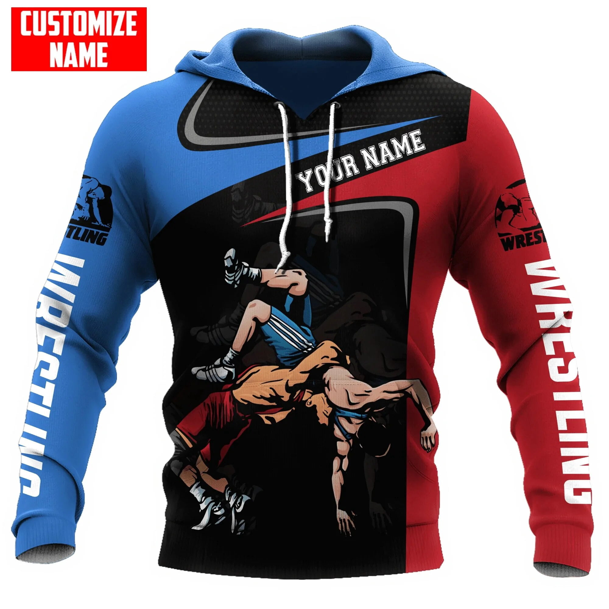 Fashion Personalized Name Wrestling 3D Printed Men's Hoodie Autumn ...