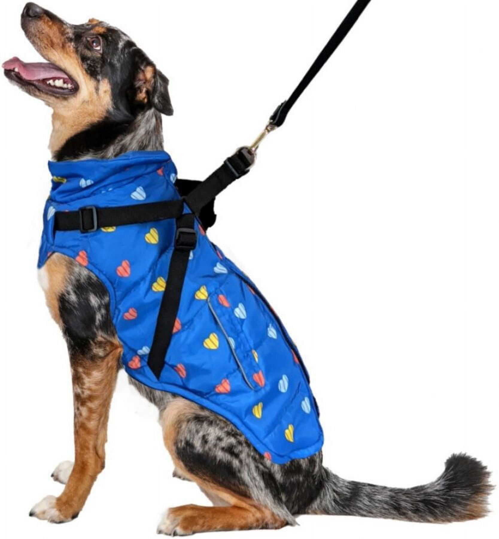 Fashion Pet Puffy Heart Harness Coat Blue Small - Walmart.com