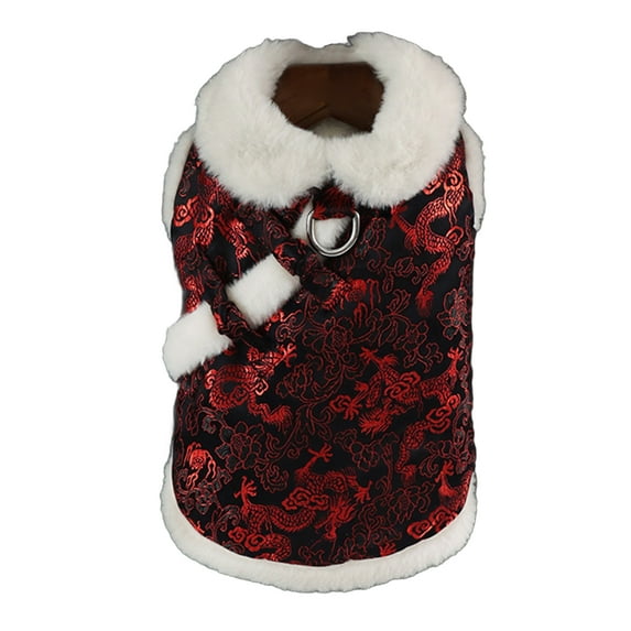 Fashion Pet Vest Suit Chinese New Year Dog Costume Winter Warmth Pet ...