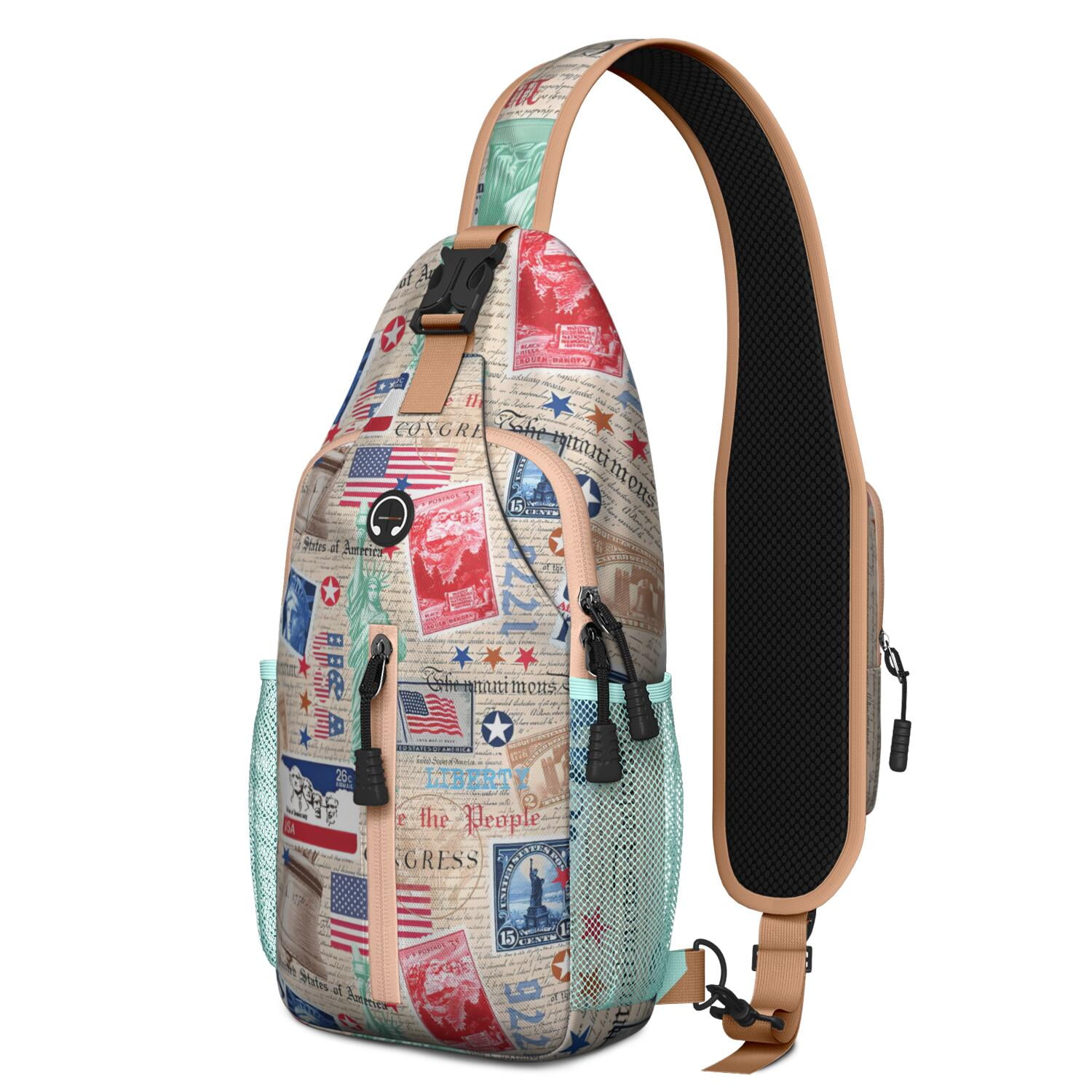 Fashion Pink Vintage Sling Backpack, Paris Style Holiday Travel ...