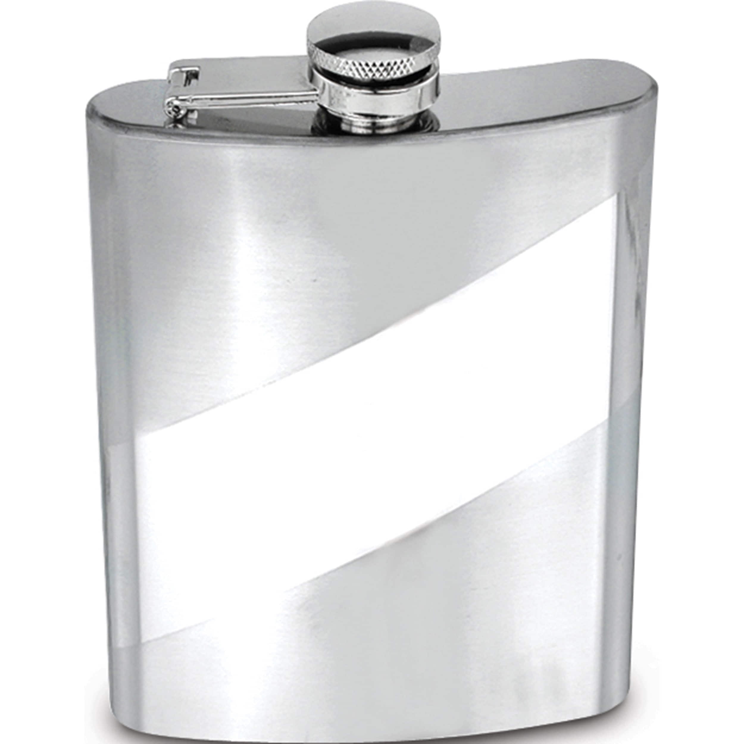 Fashion Polished And Brushed Stainless Steel 8Oz Hip Flask (4 X 1) Made ...