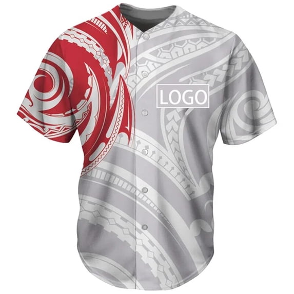 Fashion Polynesian Tattoo Custom Name 3D Print Baseball Jersey Unisex ...