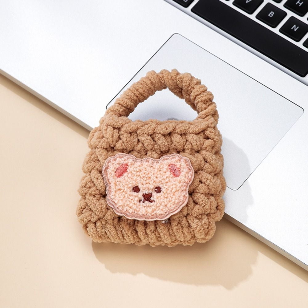Fashion Portable Cute Bluetooth Headset Knitting Soft Earphone Bear Bag ...