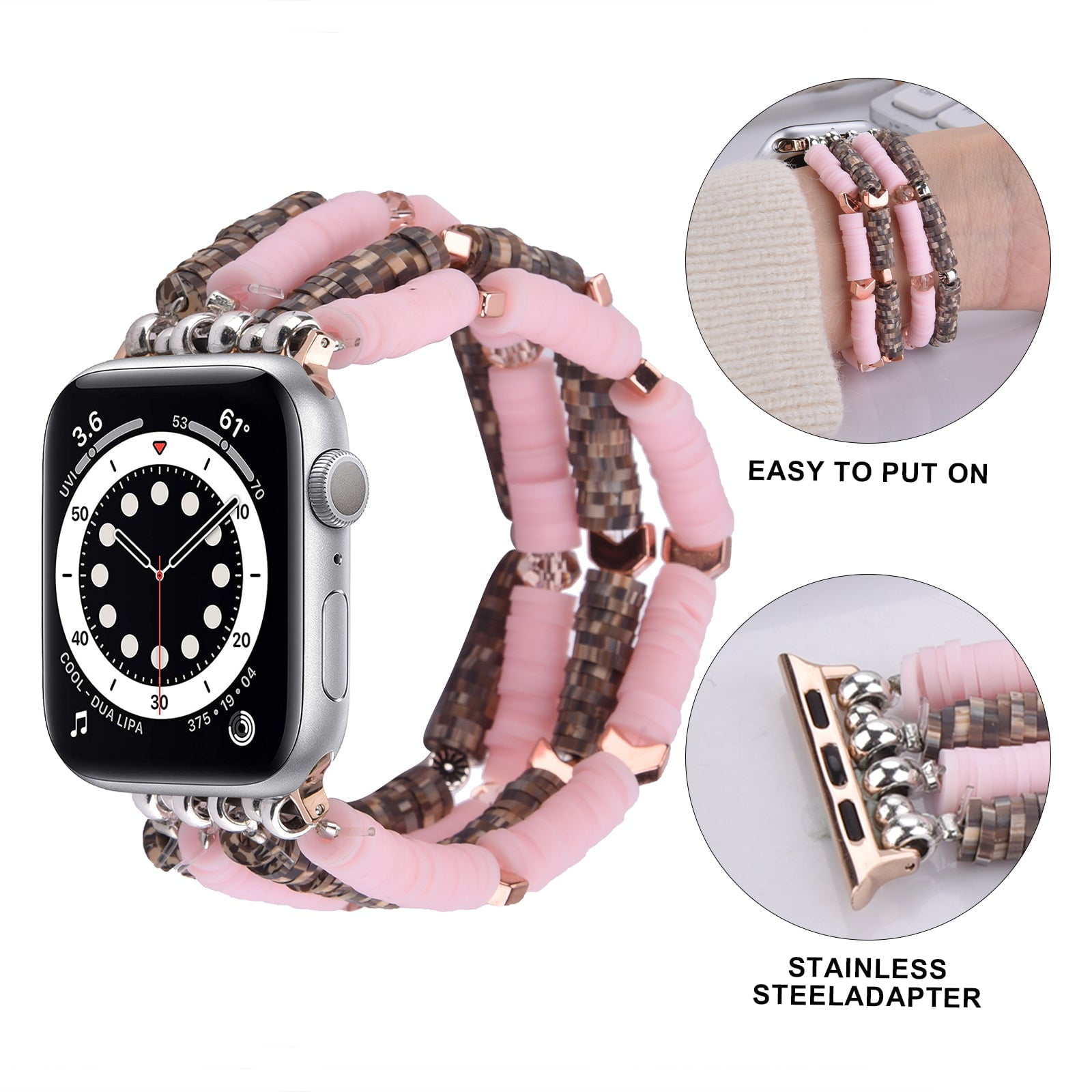 Fashion Preppy Stack Handmade Elastic Band for Apple Watch-Assorted ...
