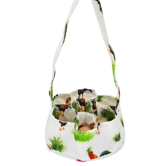 Fashion Print Canvas Eggs Collection Bag Holder Basket with Cushioned ...
