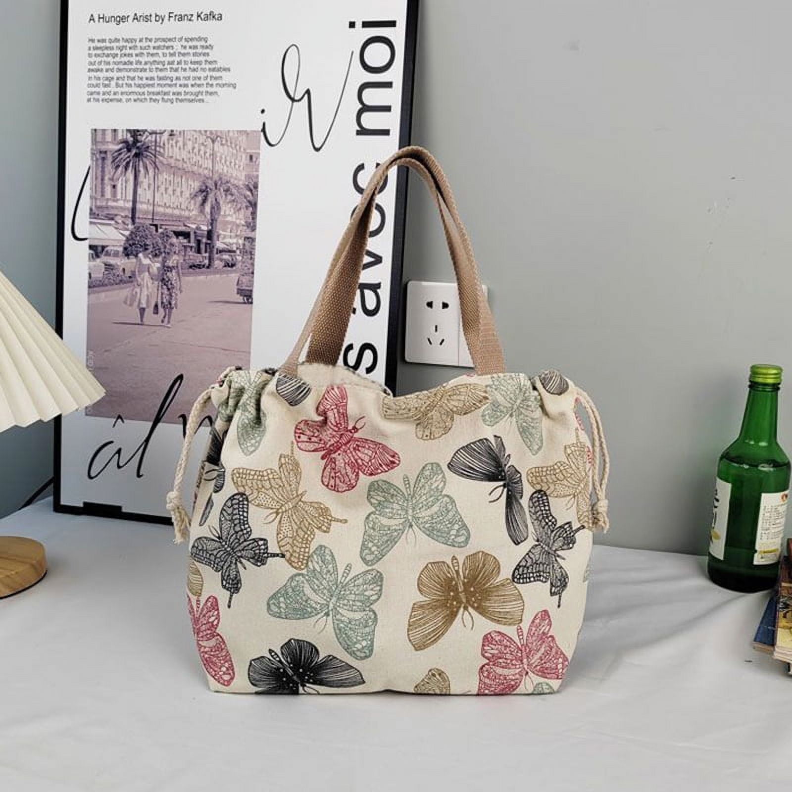 Fashion Printed Canvas Handbag Large Capacity Tote Bag Office Worker ...