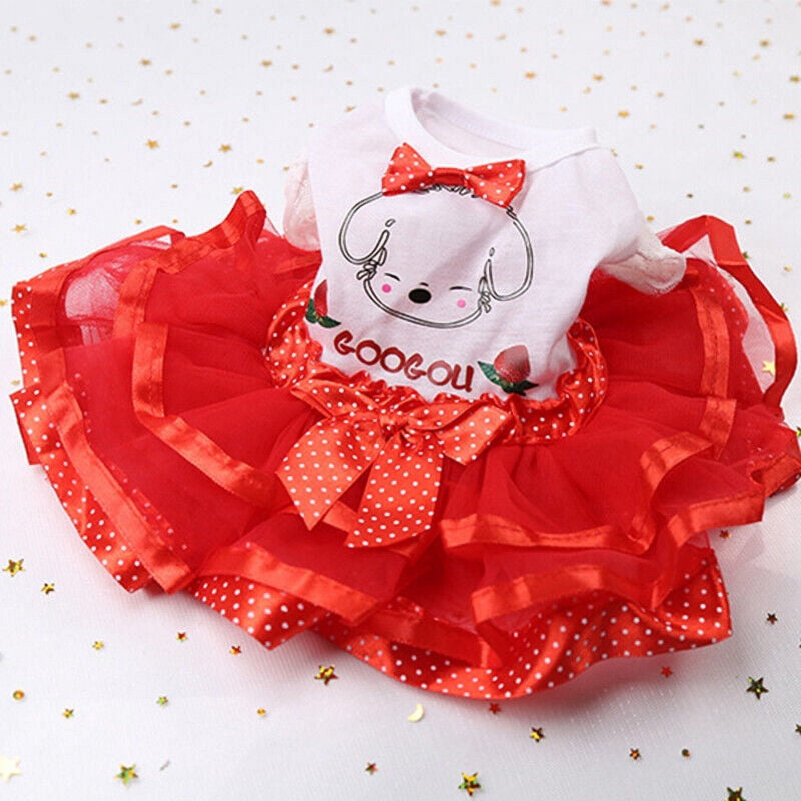 Fashion Printed Pet Dog Cute Princess Lace Bow Skirt Clothes Puppy Tutu ...