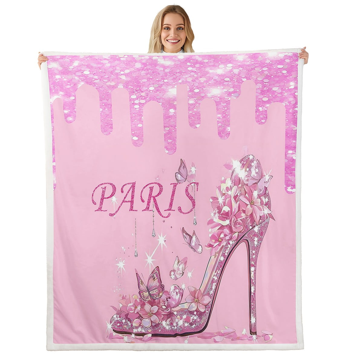 Fashion Purple Throw Blanket for Girls Pink Blanket Romantic Makeup ...