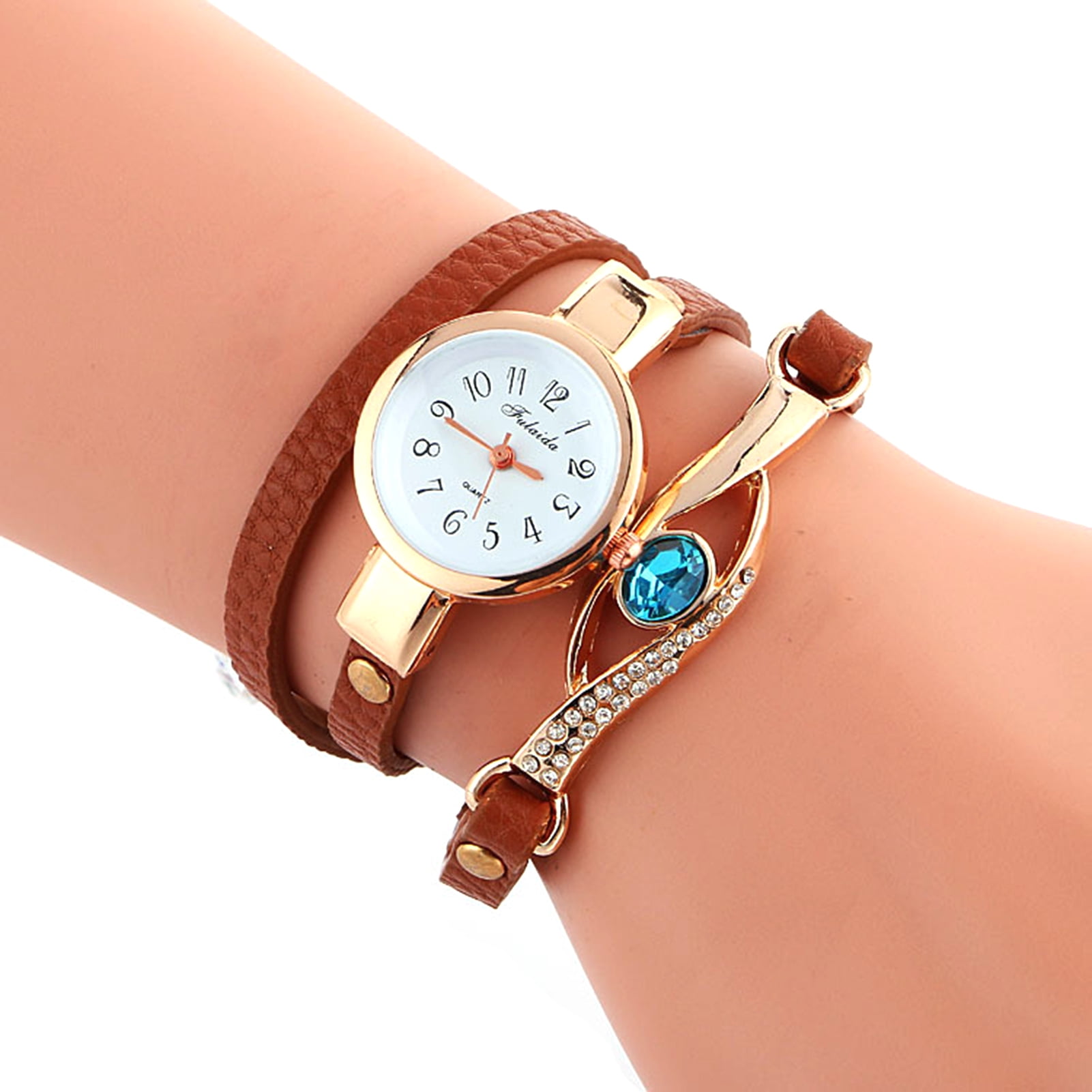 Fashion Quartz Watch Embedded Scientific Sapphire Peacock Eye Stylish ...