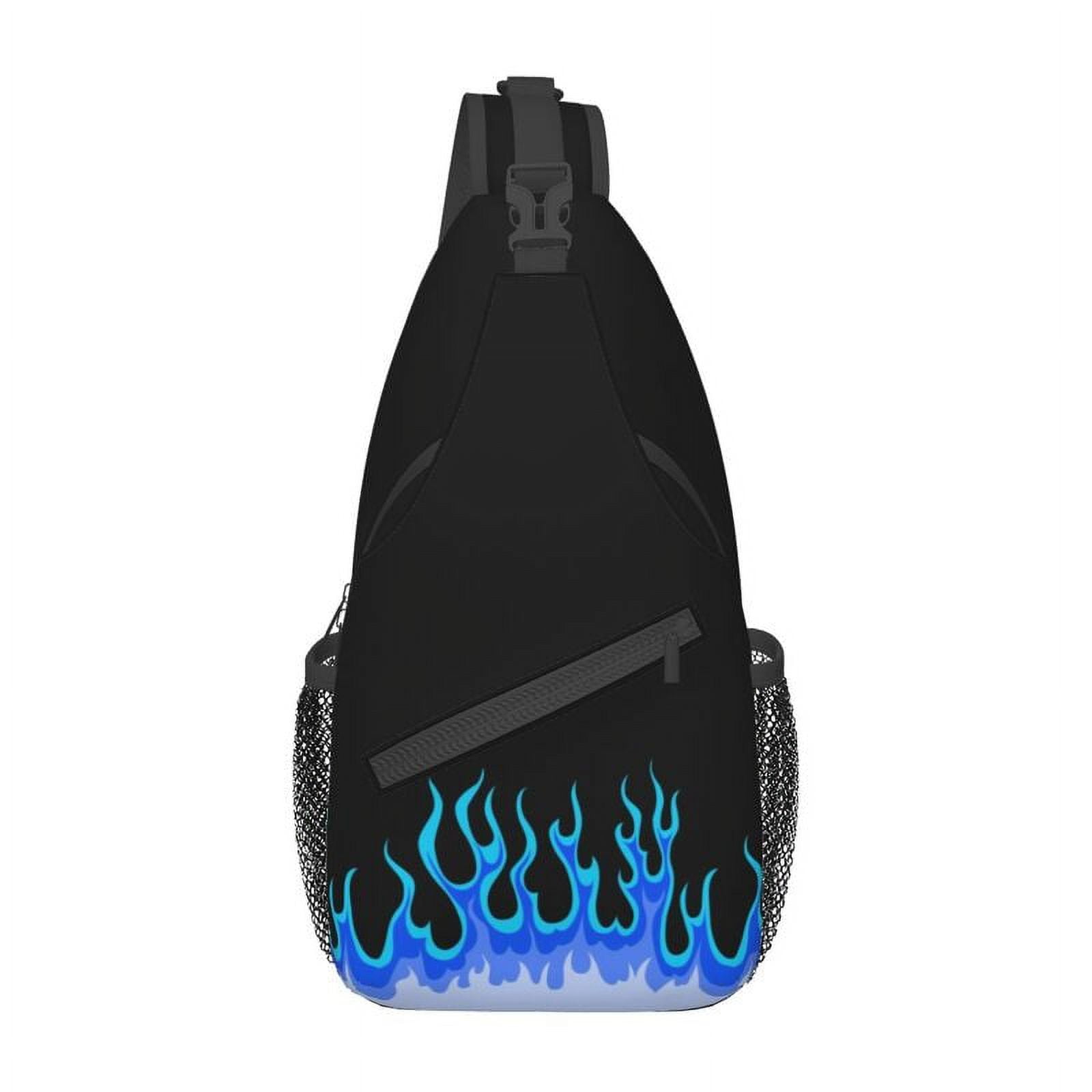 Fashion Red Hot Fire Racing Flames Crossbody Sling Backpack Men ...
