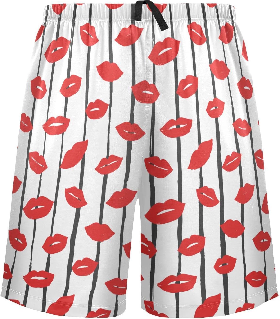 Fashion Red Lip Pattern Woman Sexy Mouth Mens Pajama Pants Shorts ...