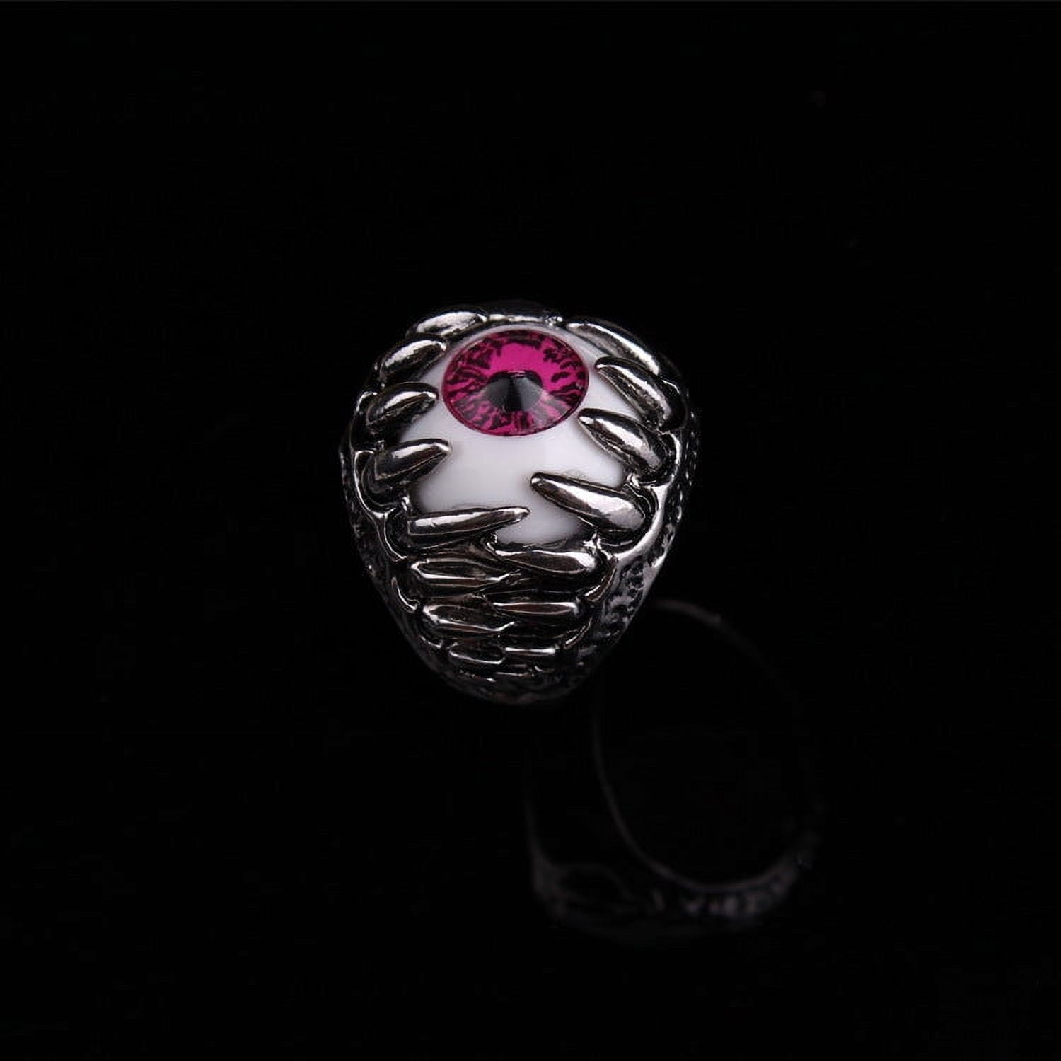 Fashion Retro Devil's Eye Skull Ring: Alloy Electroplated Punk Style ...