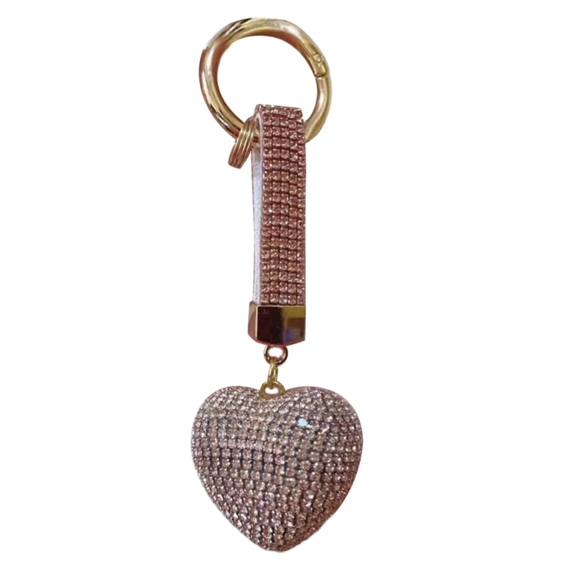 Fashion Rhinestone Heart Keychain Pendant Lovely Hanging Decorations ...