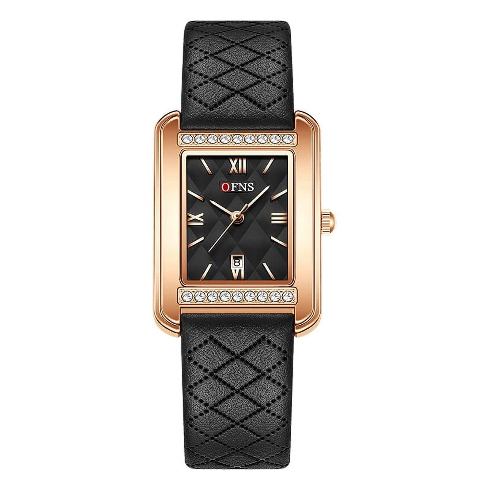 Fashion Roman scale square diamond pattern disc women's watches senior ...