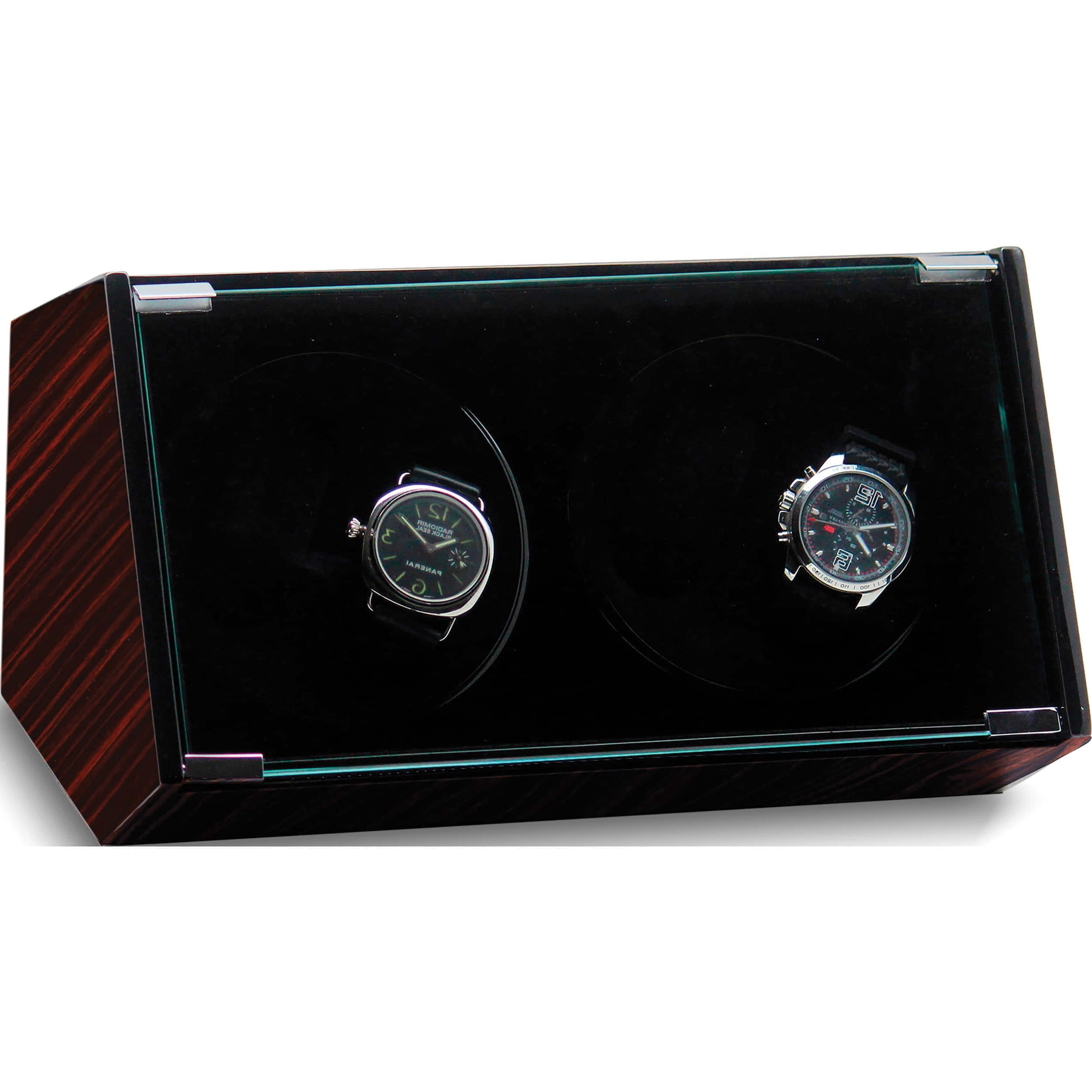 Fashion Rotations High Gloss Ebony Finish Quad Watch Winder (16.5 X 8. ...