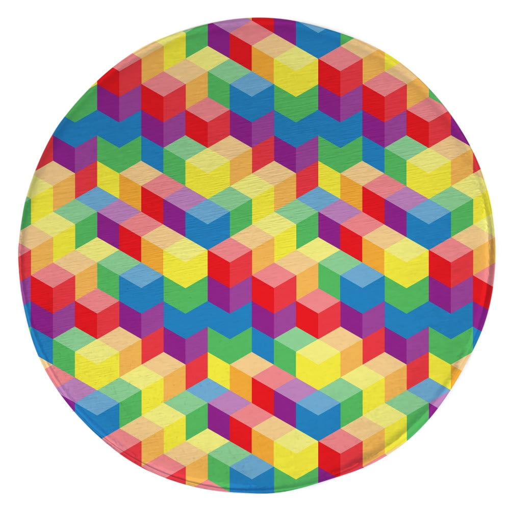 Fashion Round Carpet Visual Art Graphics 3D Printing Area Rug Living ...