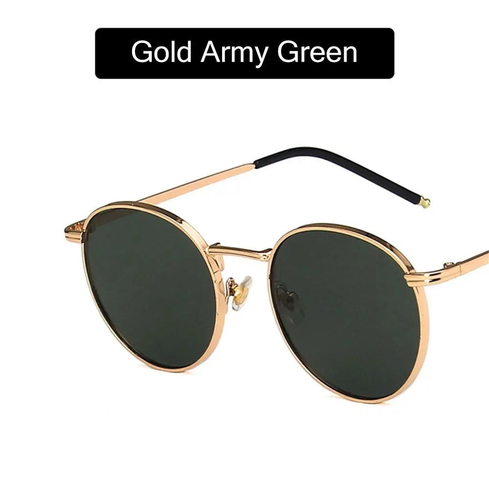 Fashion Round Frame Metal Sunglasses Women Men Retro Shades UV400 ...