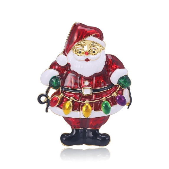 Fashion Santa Claus Christmas Brooch Pin Colorful Bulb Ornament Enamel ...