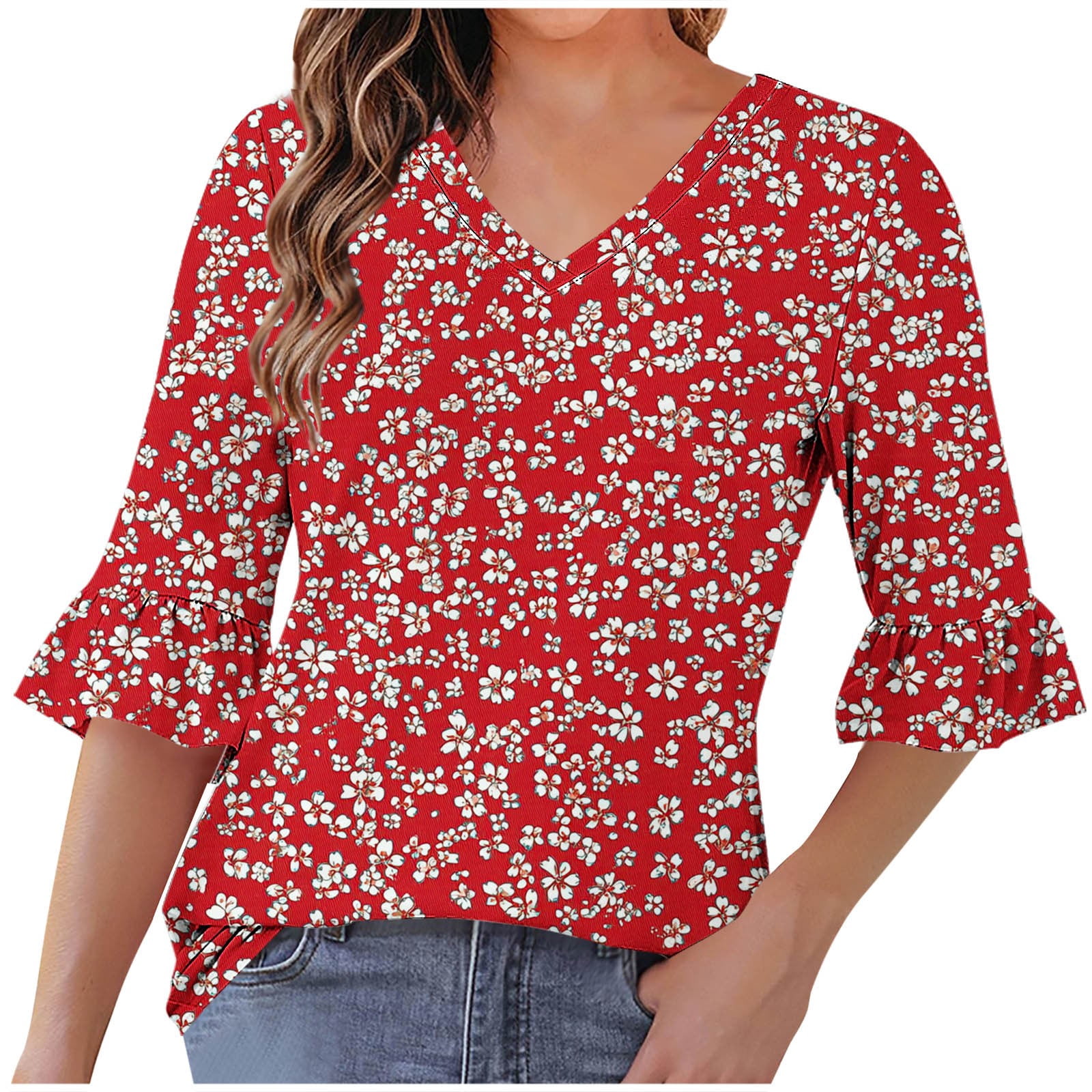 LiMoi Women's Fall Blouses for Work Womens Shirts Womens 3/4 Length ...