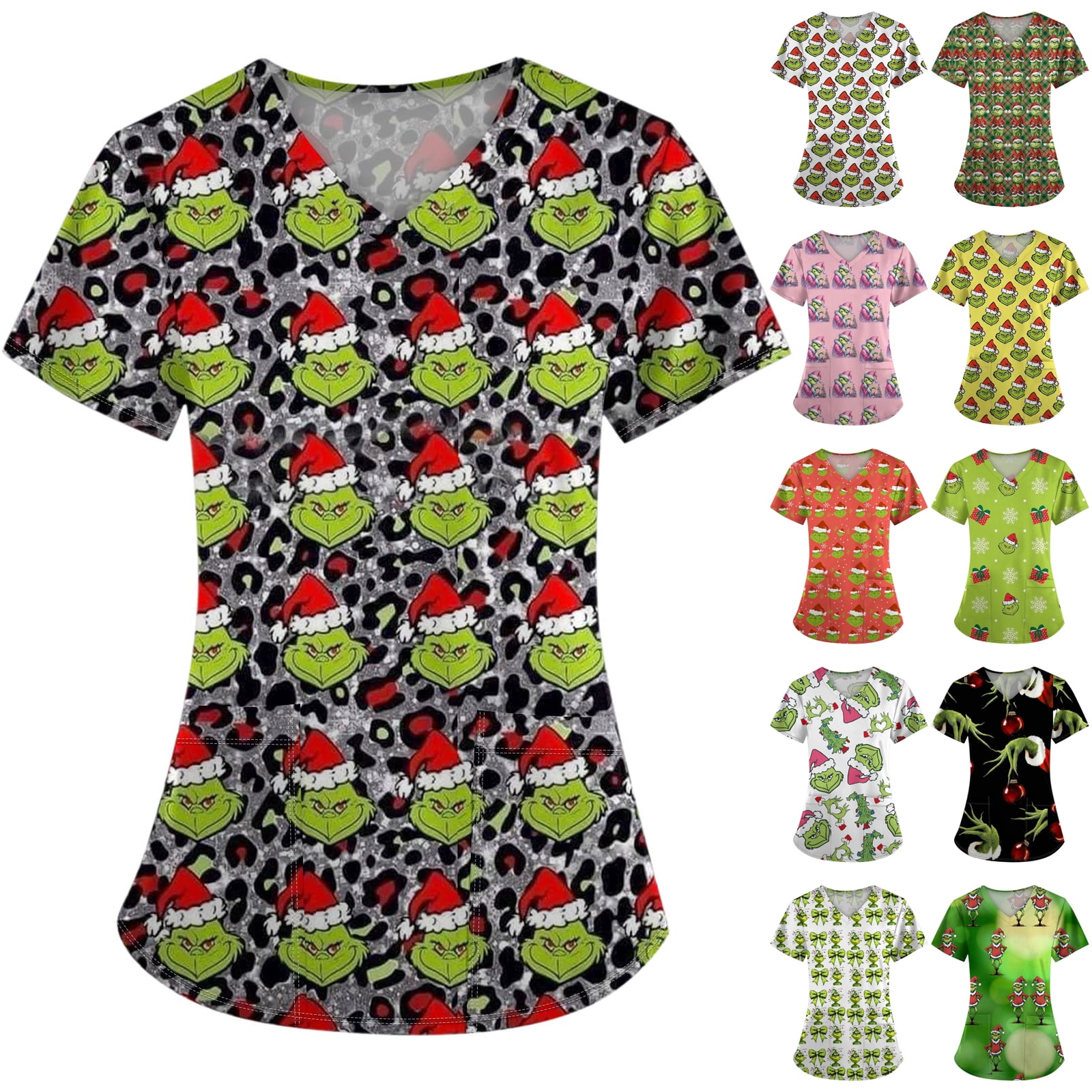Fashion Scrubs Tops for Women 2025 Classic Fit V Neck, 3 Pockets Four ...