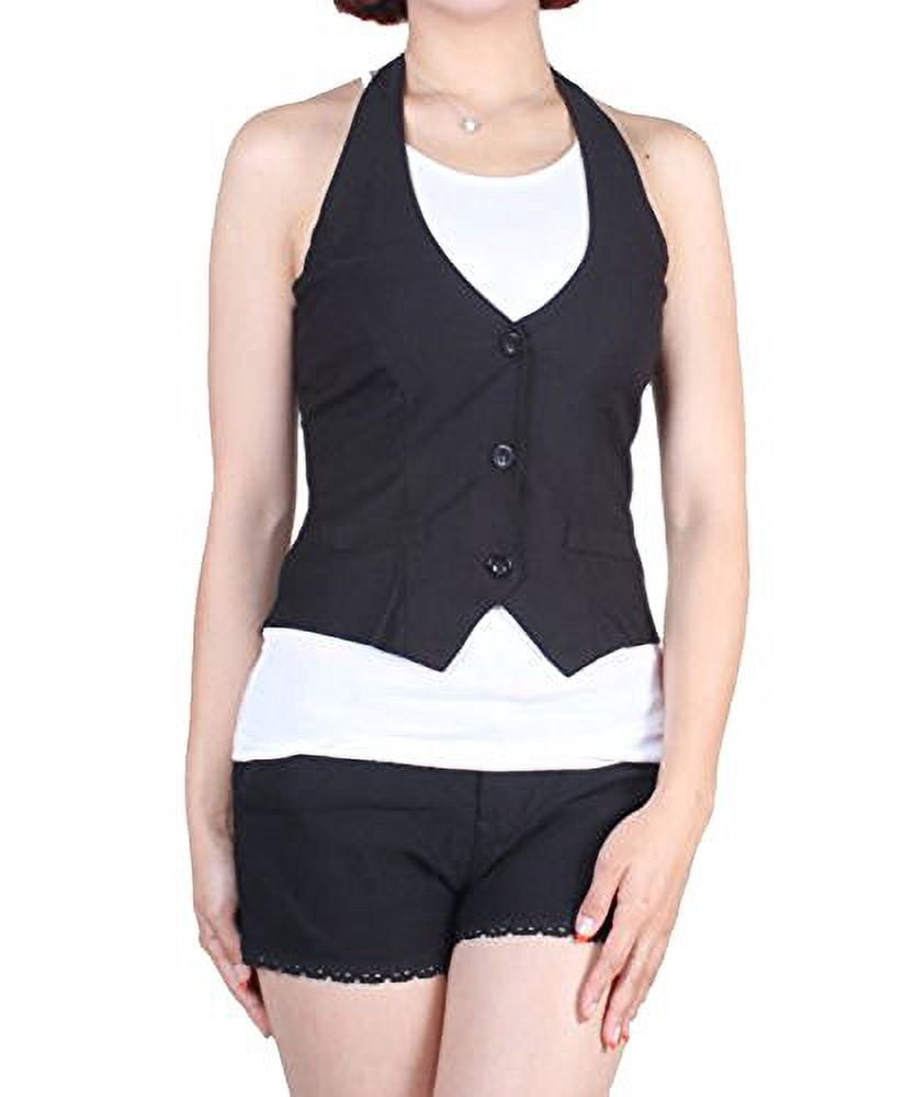 Fashion Secrets Women Halter Waistcoat Business Work Suit Vest (X-Large ...