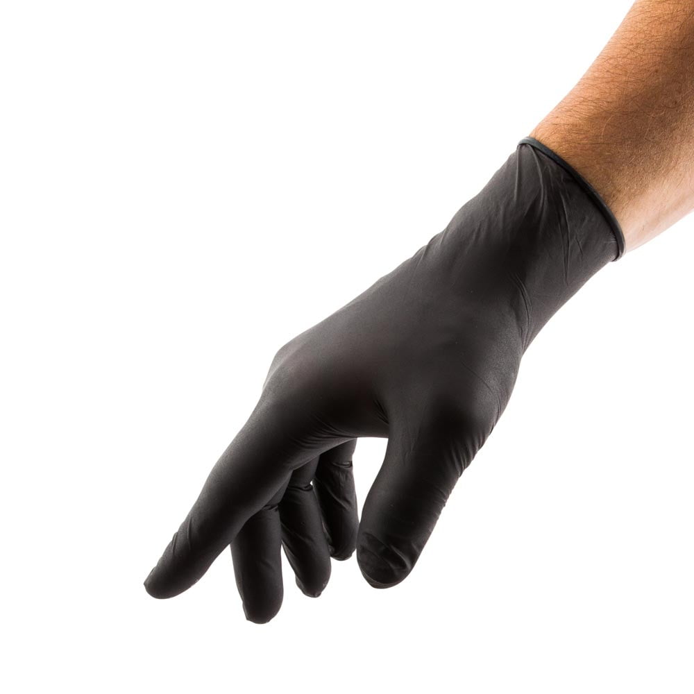 Fashion Serve Black Plastic Extra Large Nitrile Glove - Powder Free - 9 ...