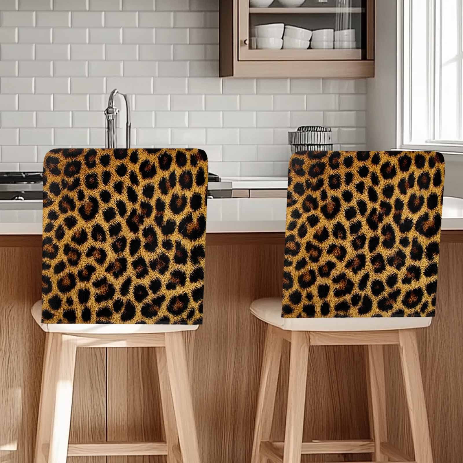 Fashion Sexy Animal Chair Covers Set of 6 Vintage Brown Leopard Print ...