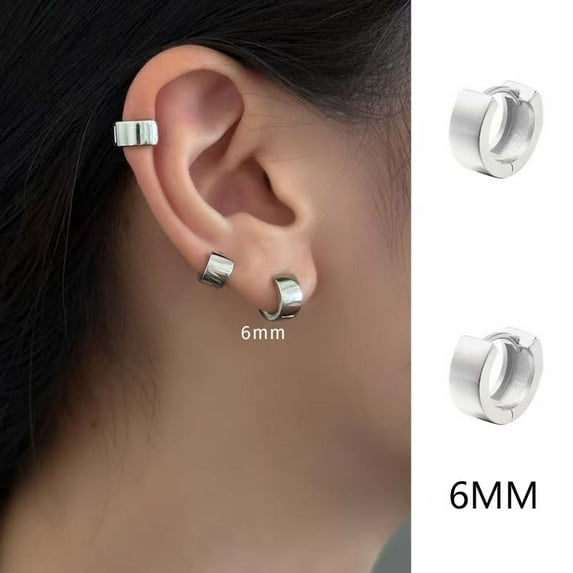 Fashion Silver Color Round Hoop Earrings for Women Minimalist Metal ...