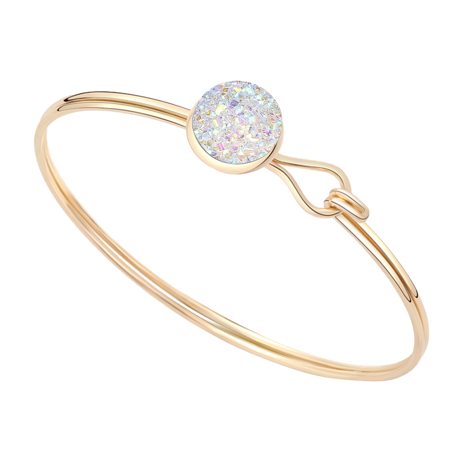 Fashion Simp le and Versatile Round Multicolor Crystal Cluster Love ...