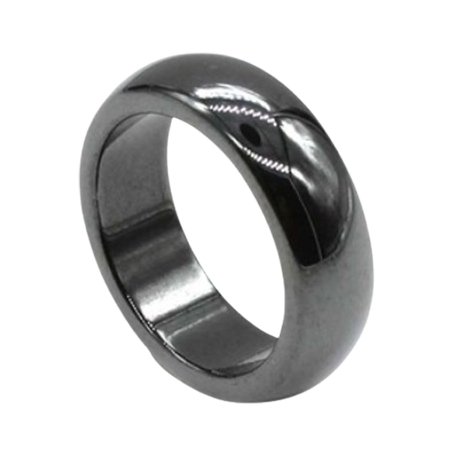 Fashion Simple 6mm Width Flat Hematite Magnetic Finger Ring Unisex Ring ...