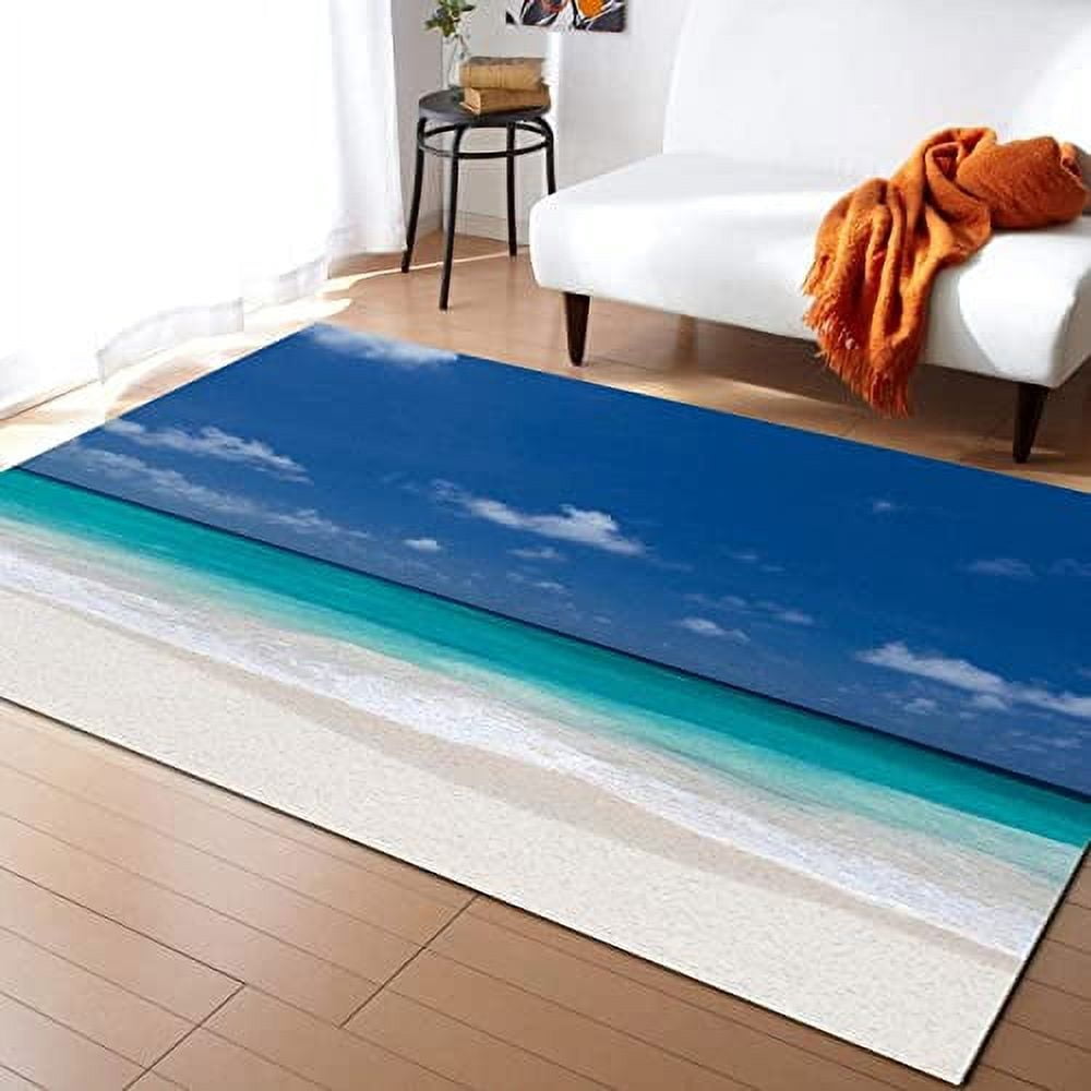 Fashion Simple Blue Green Geometric Line Area Rugs Nordic White Pattern ...