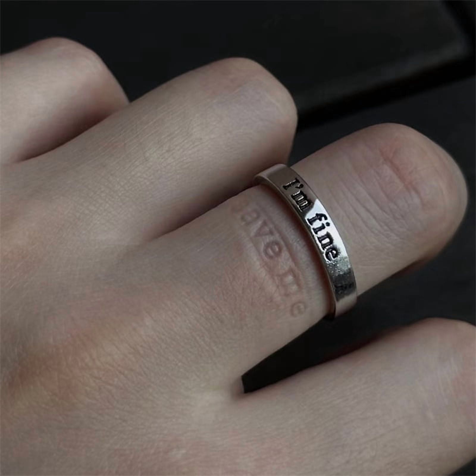 Fashion Simple Fine Rings For Men Women Opening Adjustable Couple Rings ...