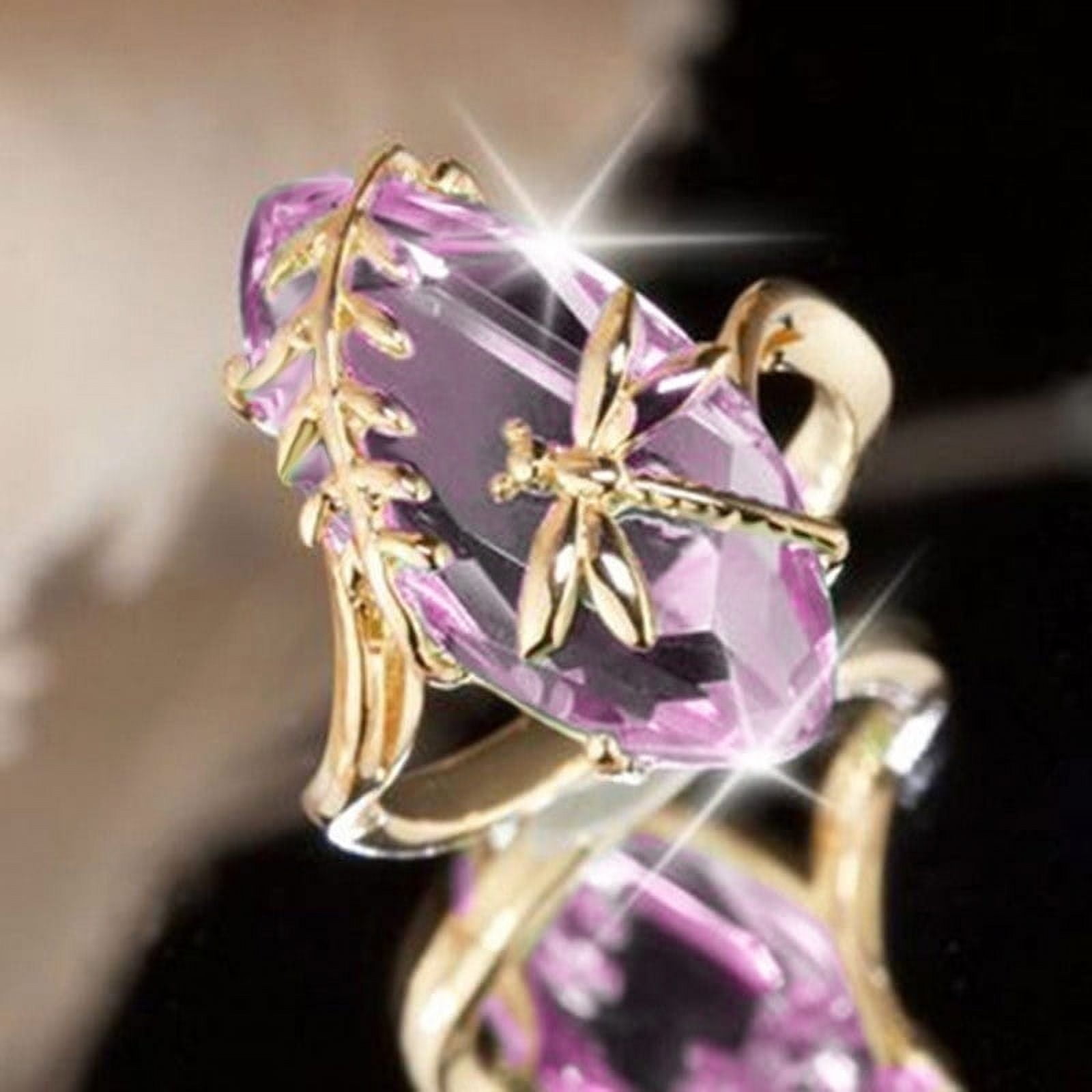 Fashion Simple Gold Pearl Diamond Zircon Ladies Ring Joint Ring Jewelry ...