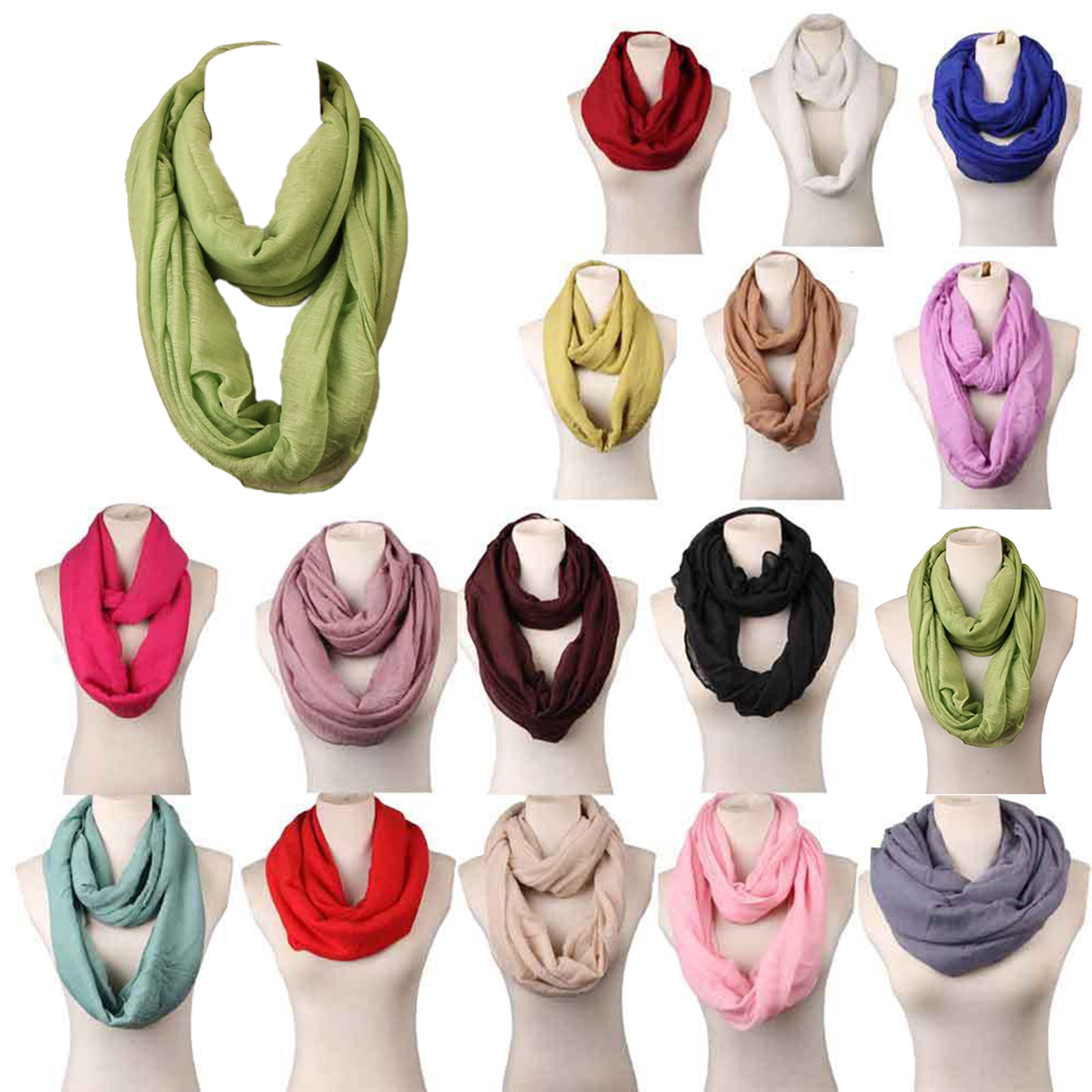 Hevirgo Women's Soft Warm Circle Neck Wrap Scarf, Solid Color - Walmart.com