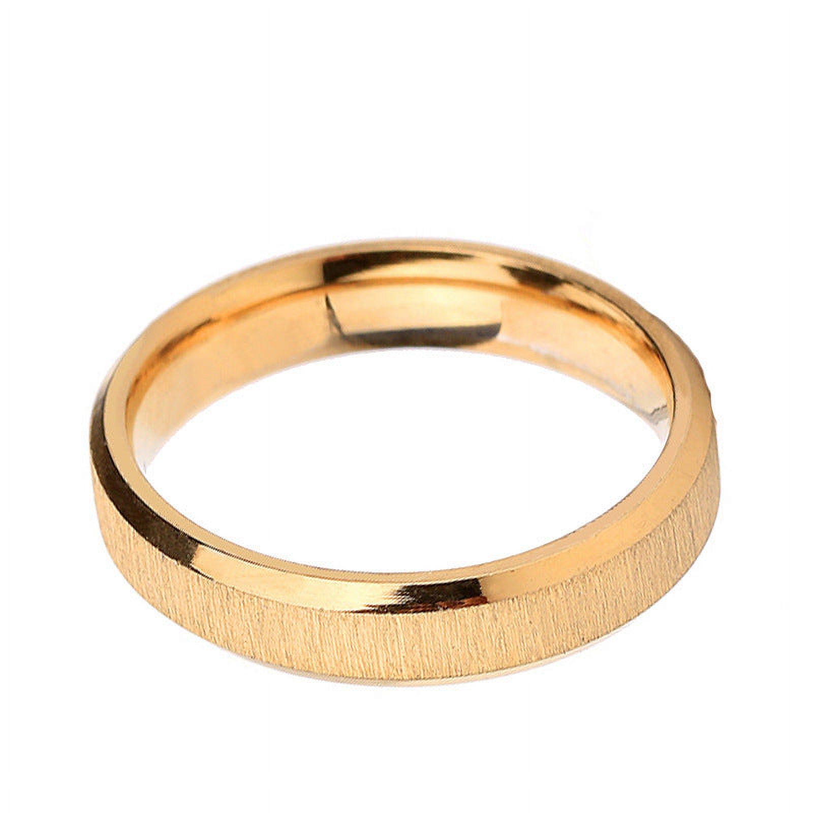 Fashion Simple Titanium Steel 18K Gold Electroplated Frosted Ring ...