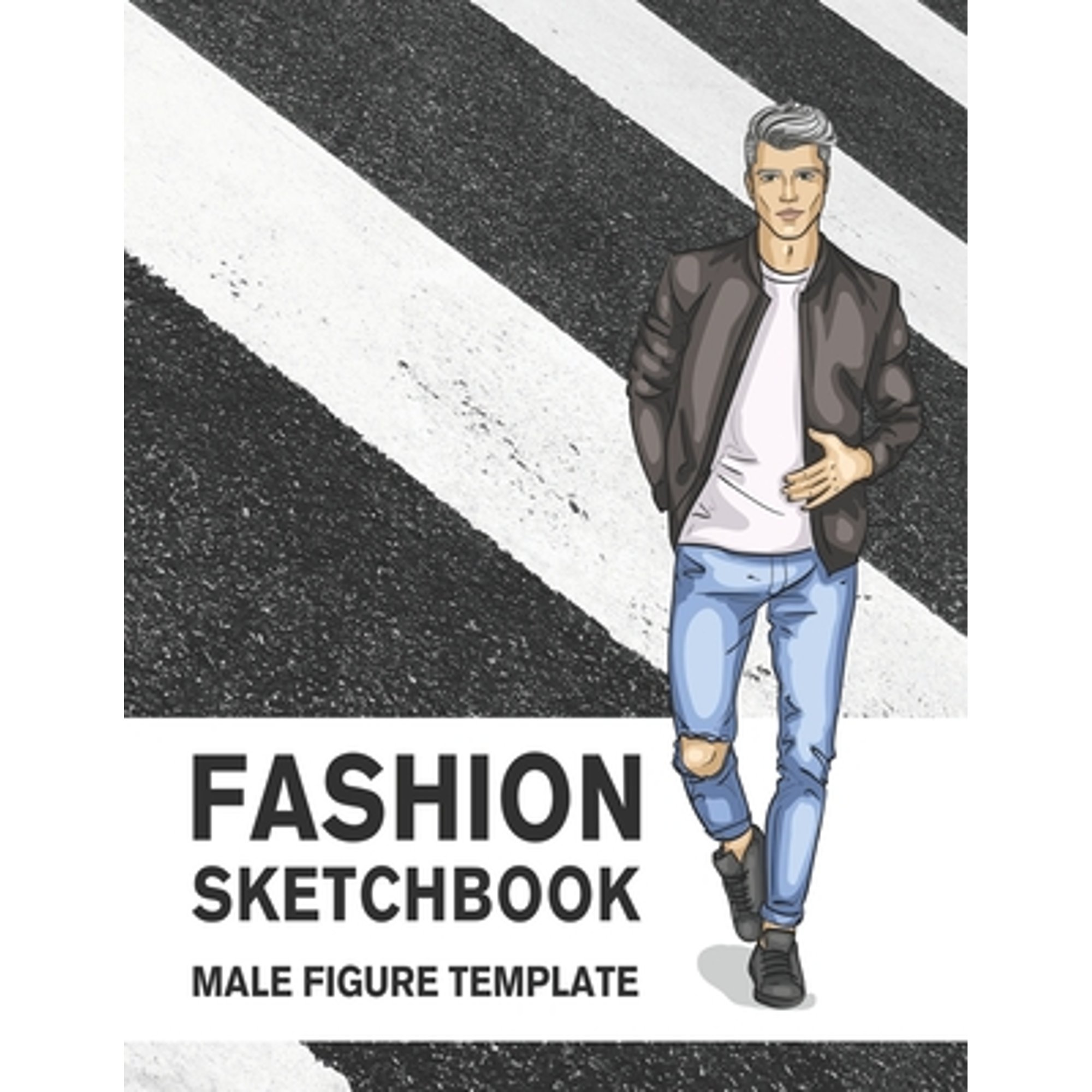 Pre-Owned Fashion Sketchbook Male Figure Template: 440 Large Croquis ...