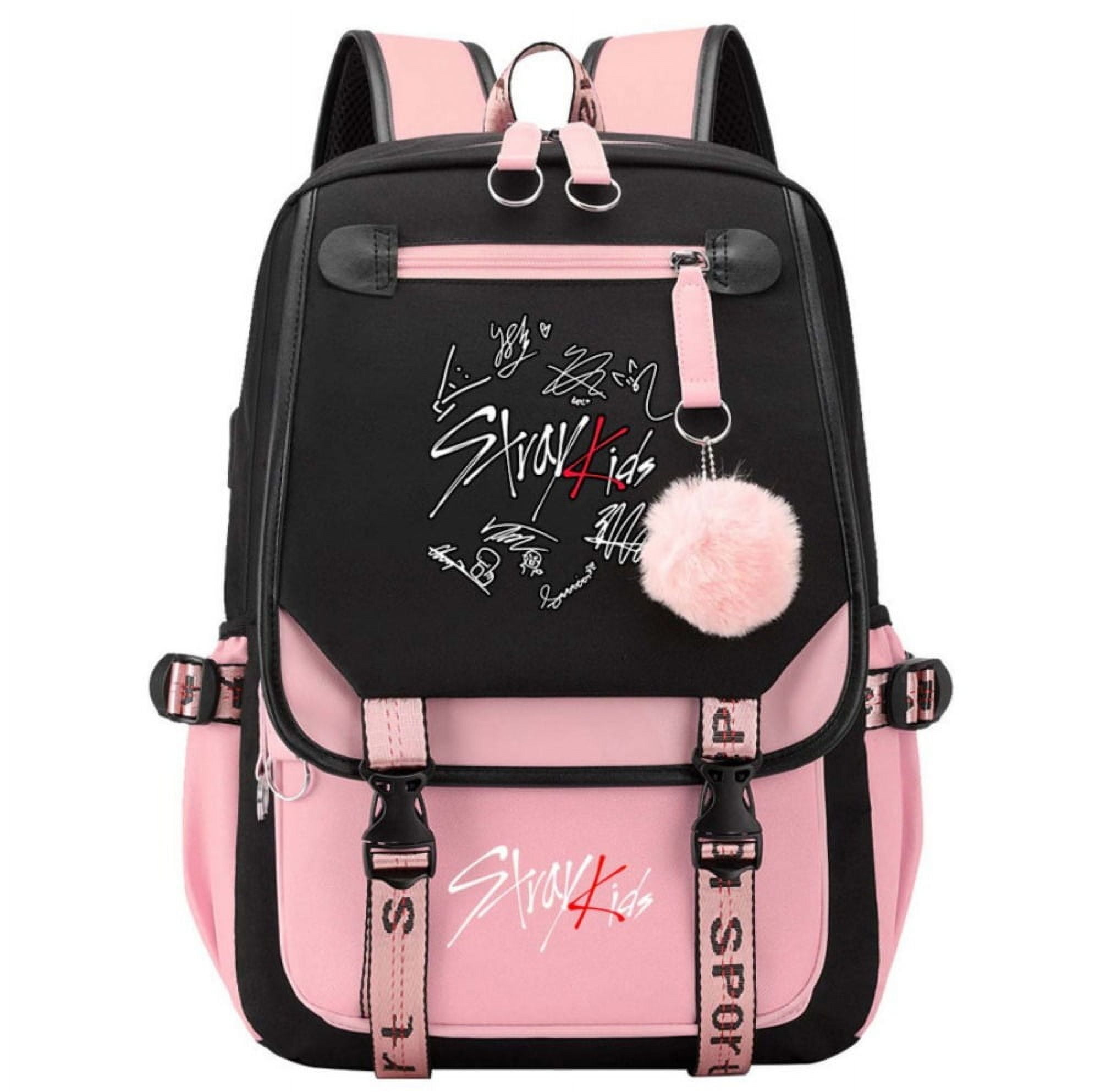 Fashion Skz Trend Backpack Cosplay Laptop Backpack With USB Cartoon ...