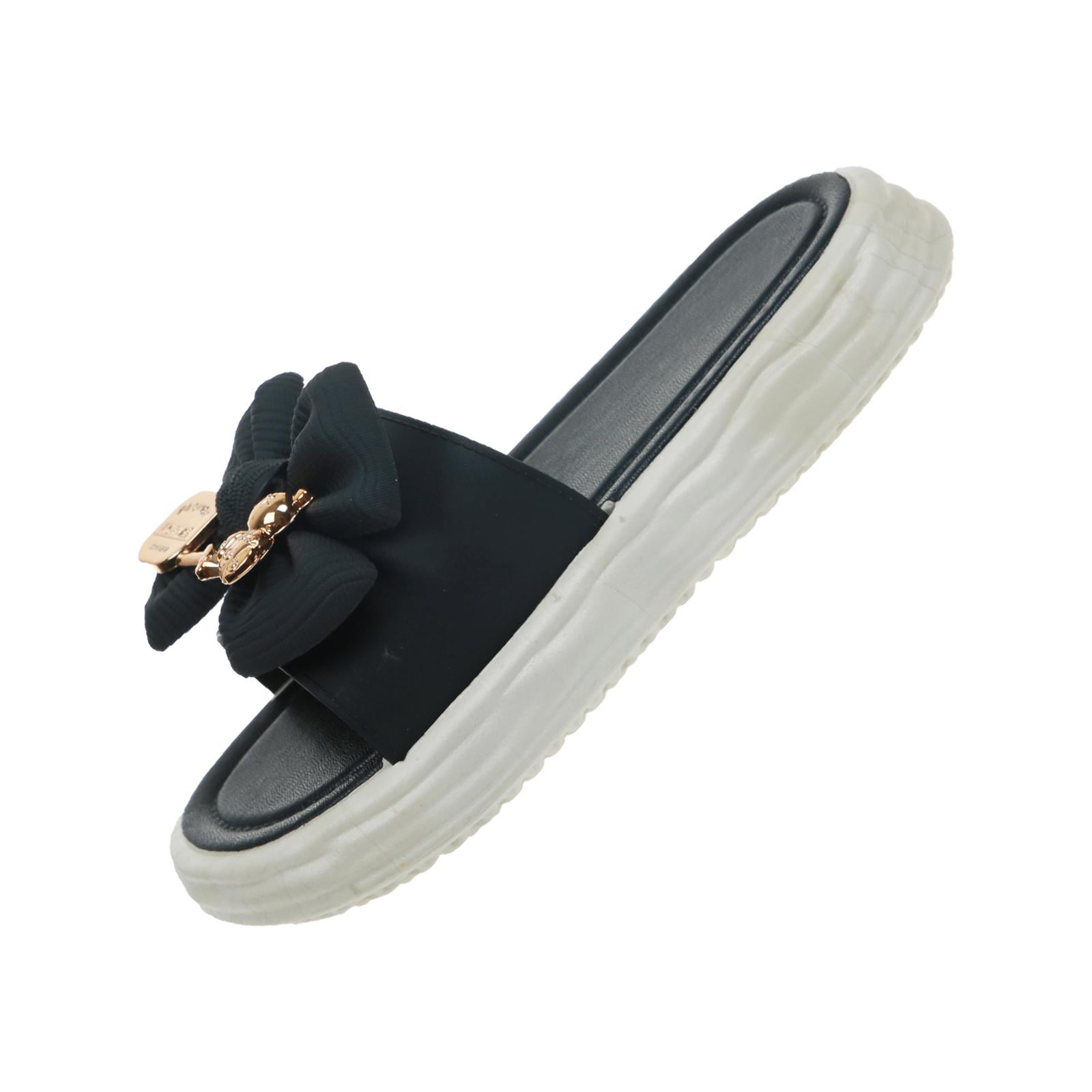 Fashion Slide Sandals Bow Tie Shoes Slides Comfort for Female Streets ...