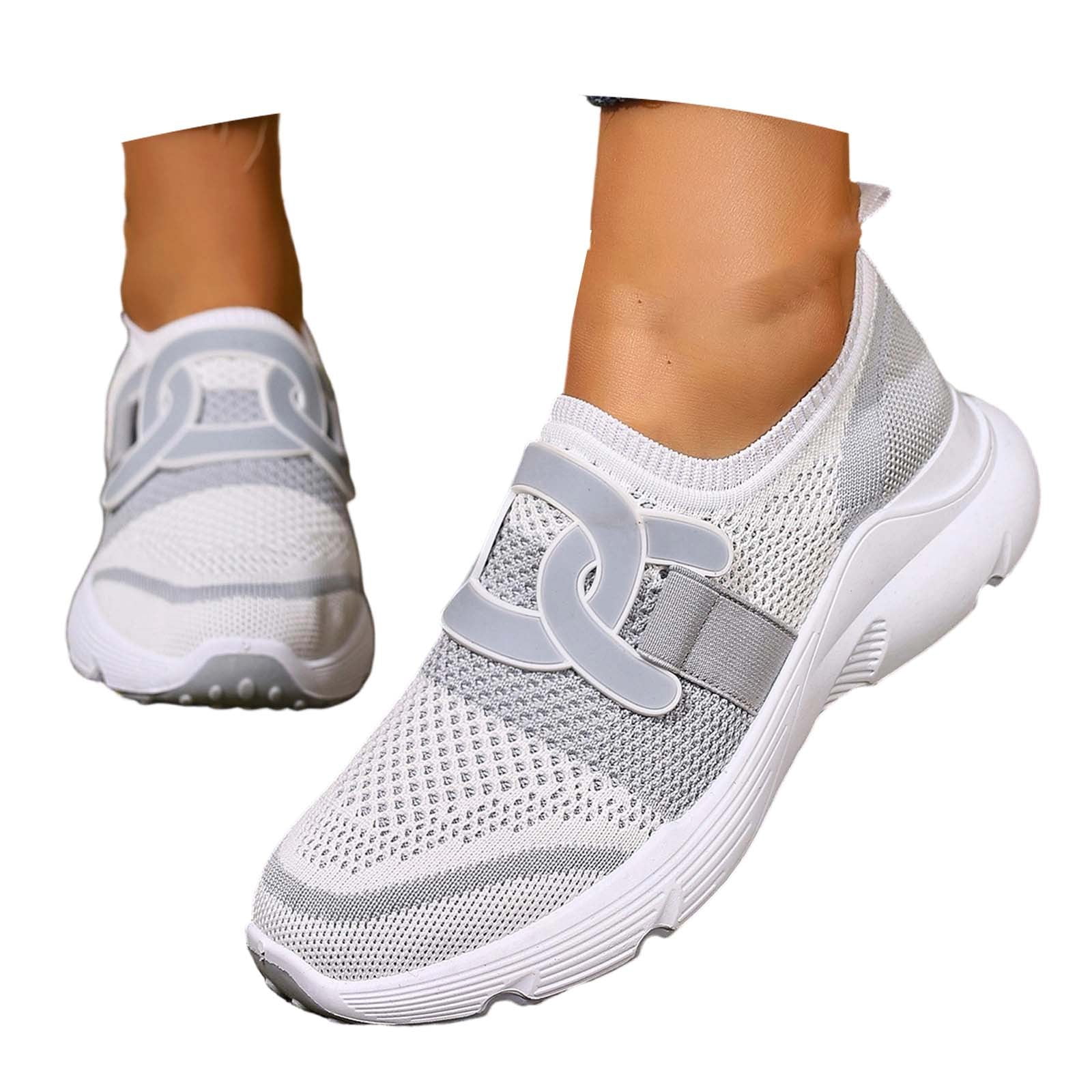 Fashion Sneakers Breathable Mesh Running Shoes Effortless Slip-On ...